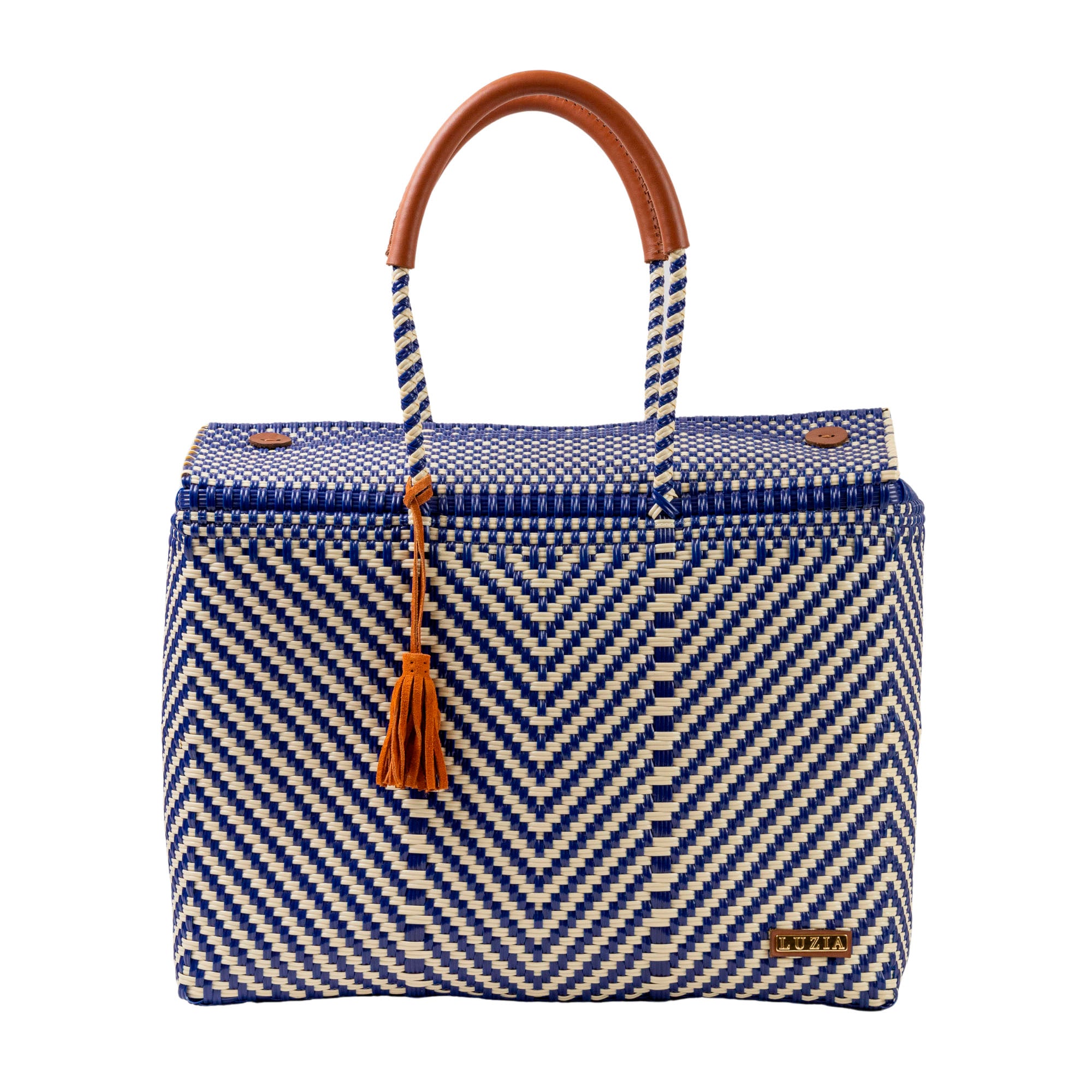 Closed Basket Jumbo Arrow Navy Blue Beige